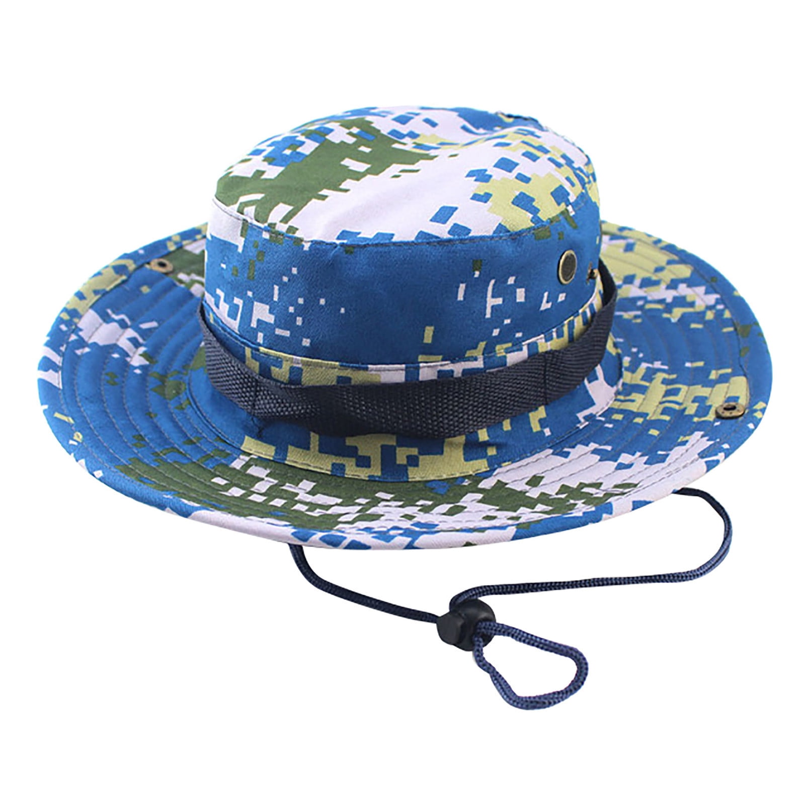 1 Hat Blue Cotton Adjustable Cap Camouflage Boonie Hats Nepalese Cap ...