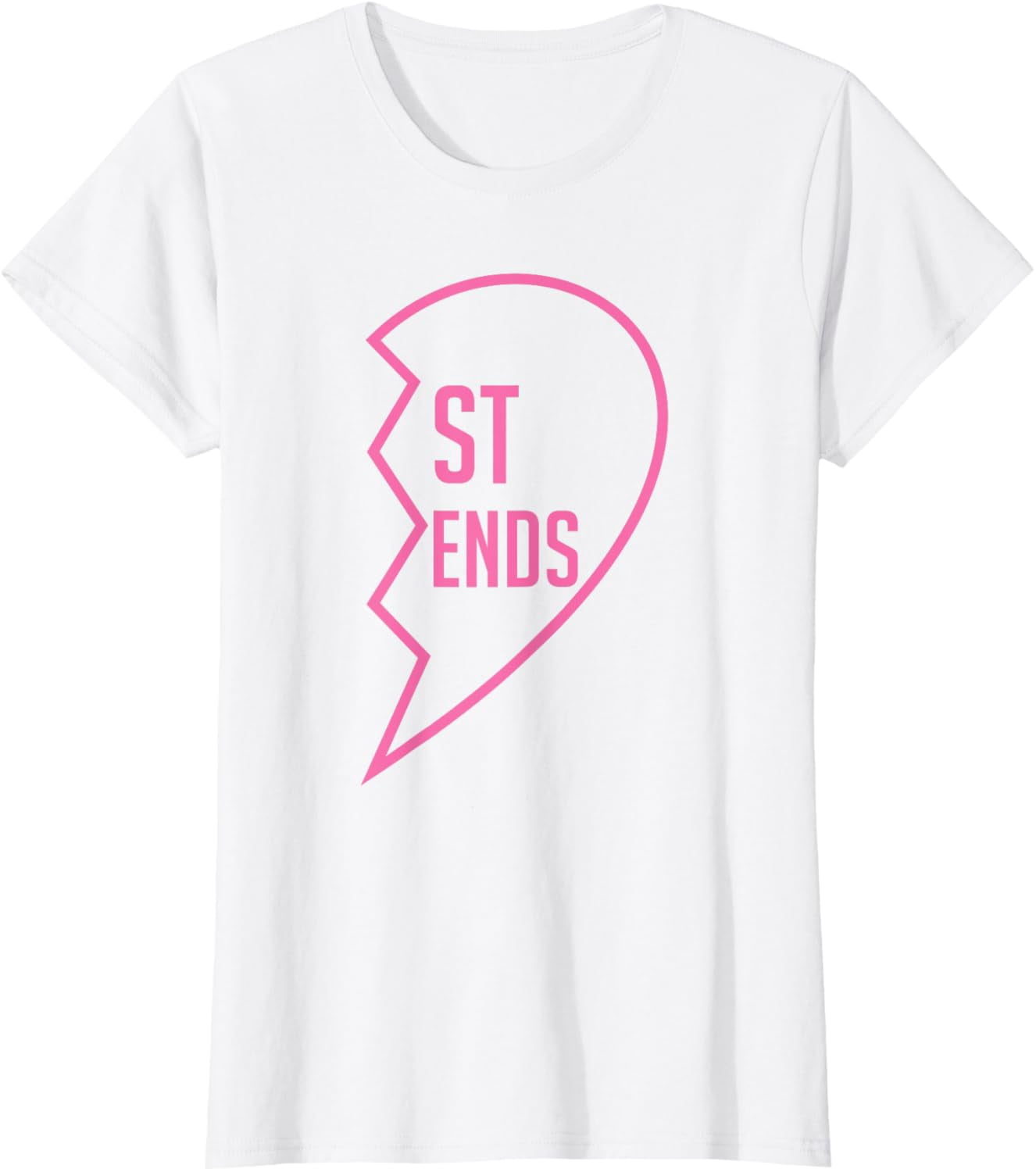 1 Heart in 2 Best Friend T Shirts - Matching BFF Outfits - Walmart.com