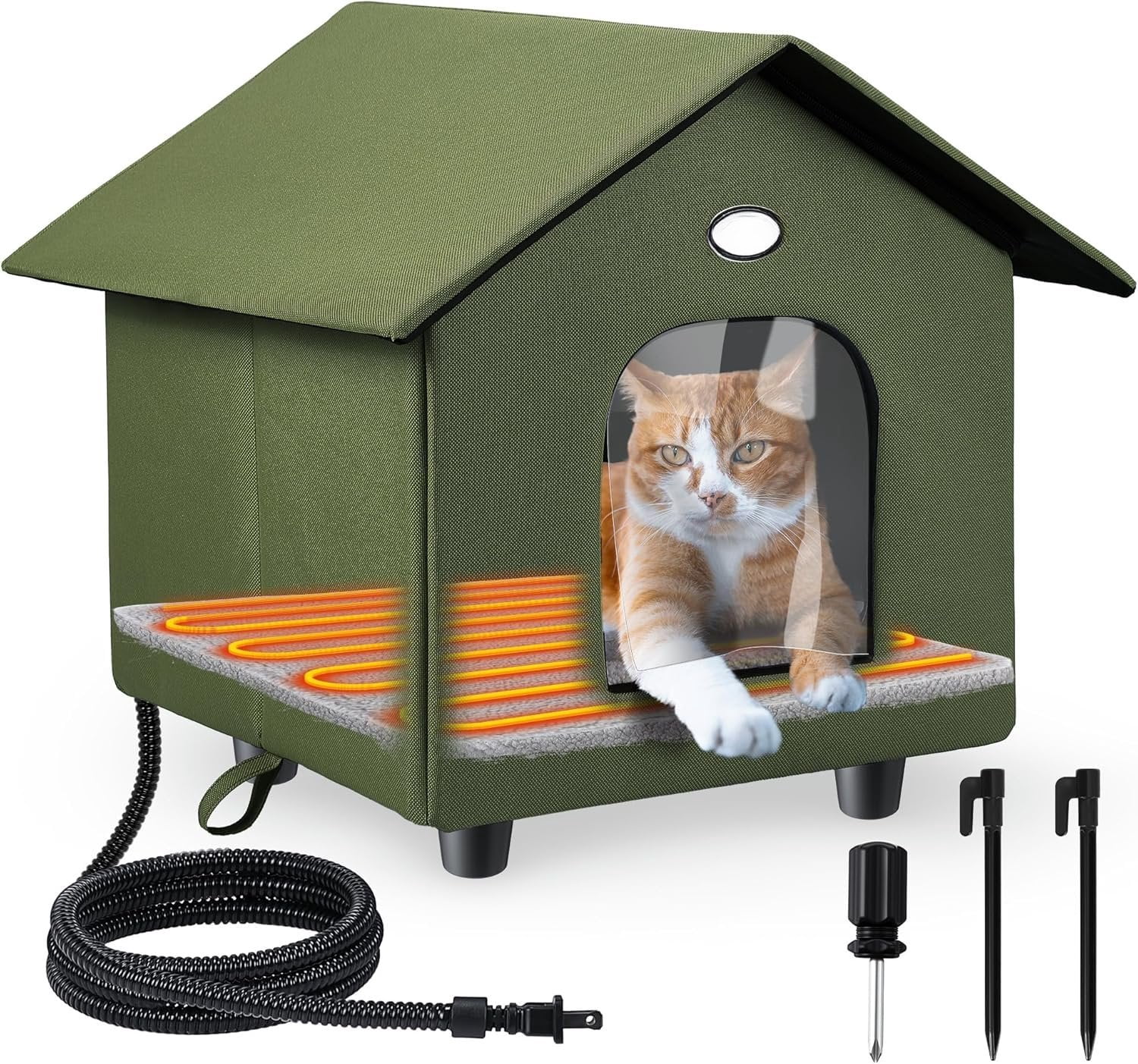 1 Heated House Weatherproof, Winter Outdoor Tent with Heated Bed ...