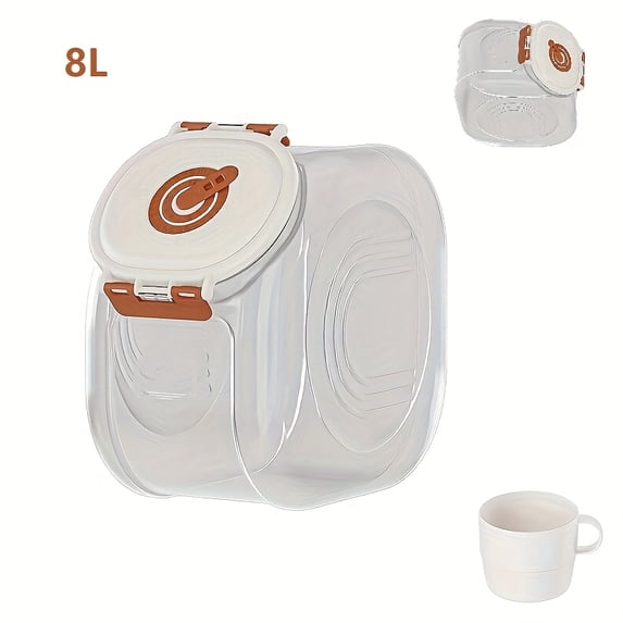 1 High-Transparency Sealed Grain Storage Bin | Large Capacity, Flip-Top ...