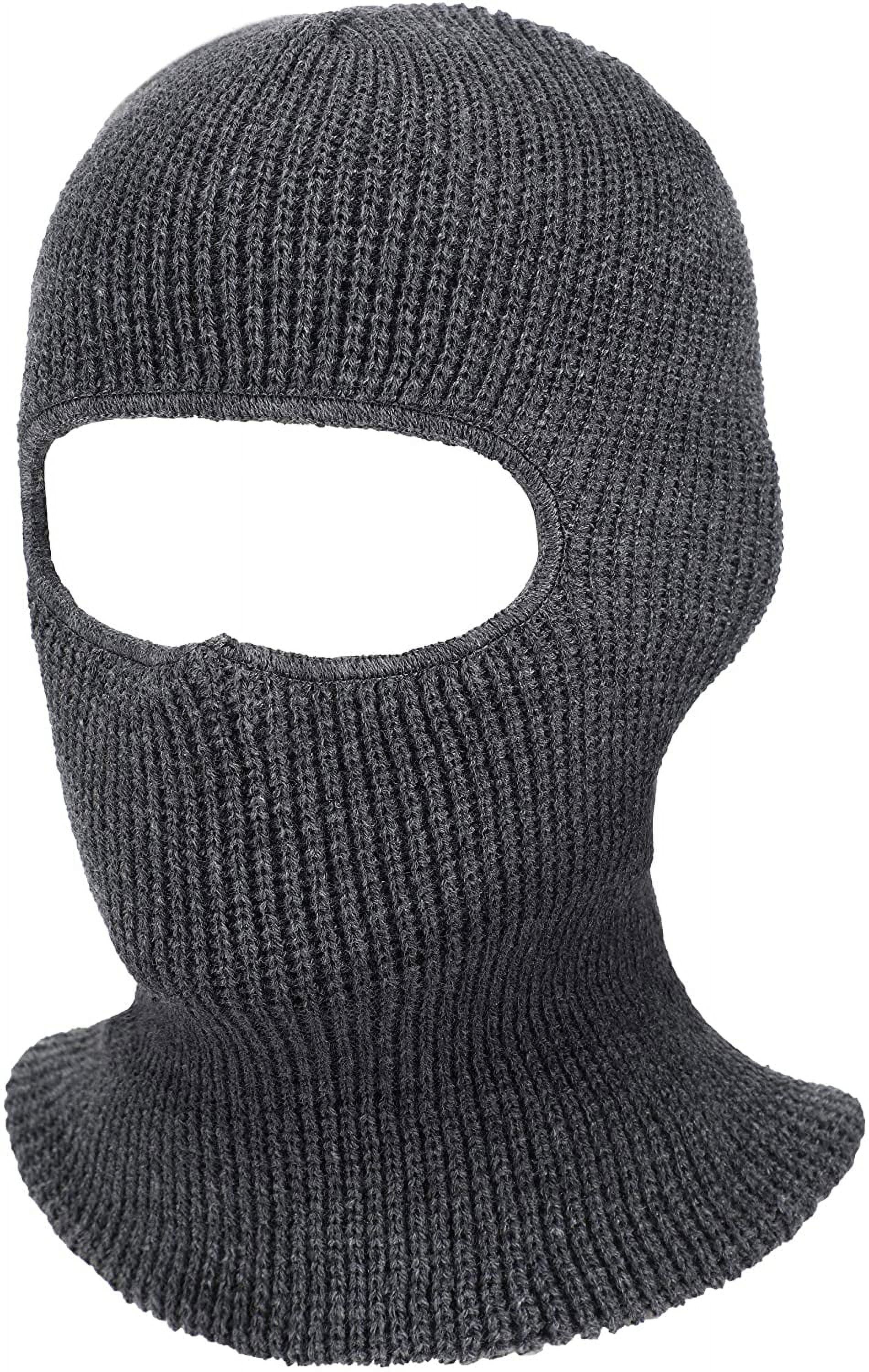 1-Hole Knitted Full Face Cover Adult Winter Warm Ski Balaclava Hat for ...