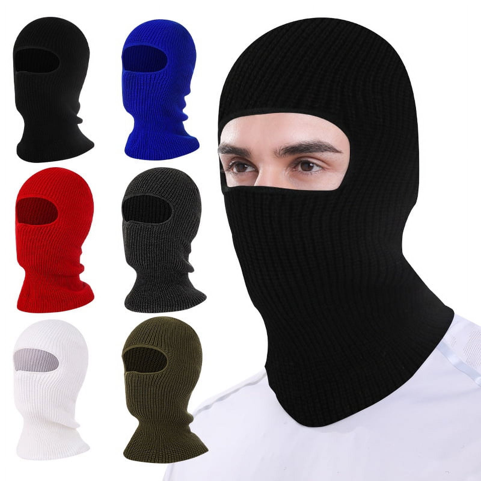 1 Hole Ski Mask Knitted Face Cover Winter Balaclava Full Face Mask for ...