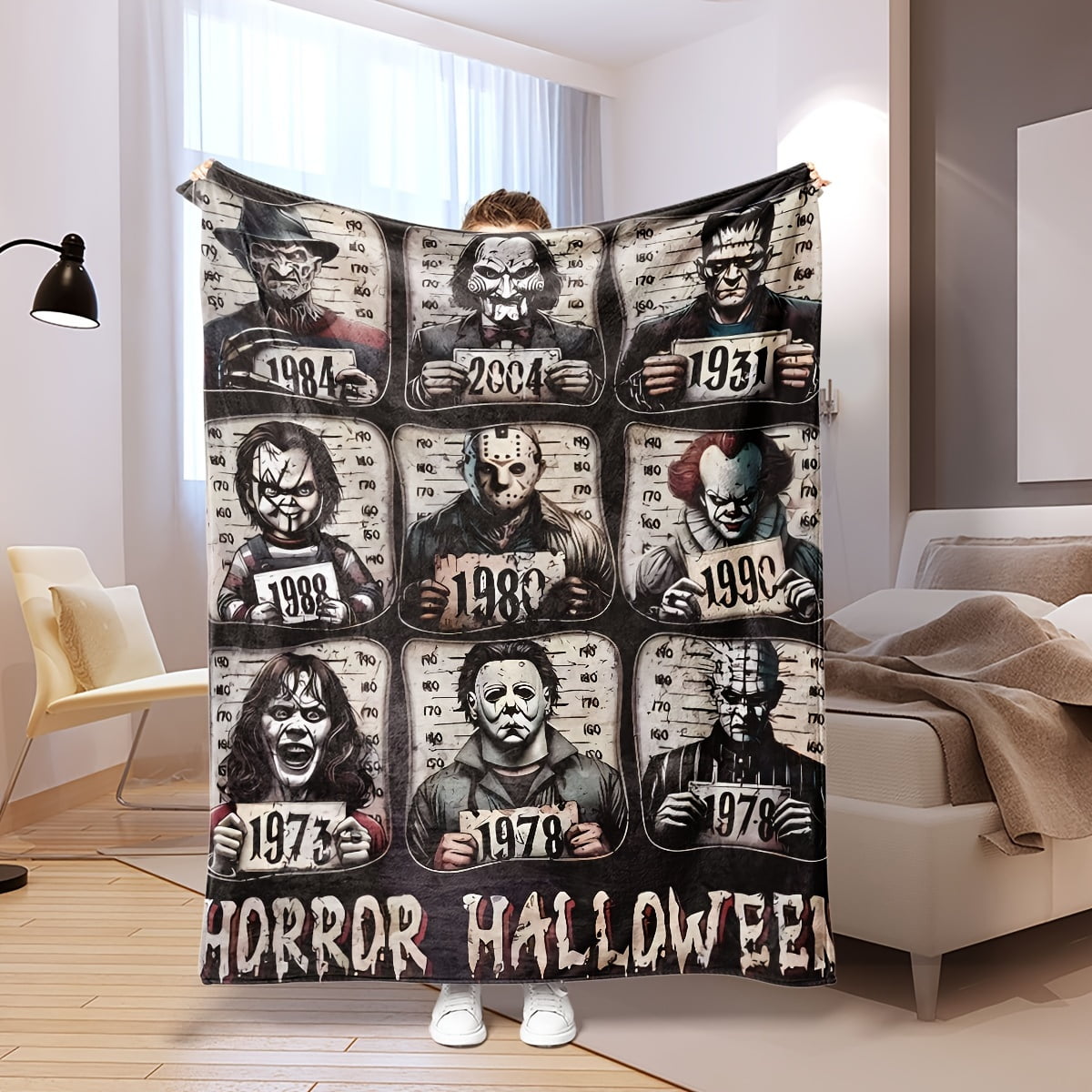1 Horror Icon Throw Blanket - Freddy Krueger, Jason, Michael Myers and ...