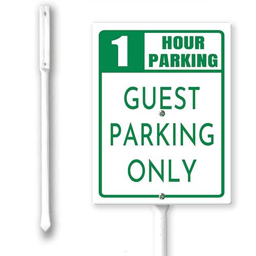 1 Hour Parking - Guest Parking Only Sign with Stake 8 x 12 inch ...