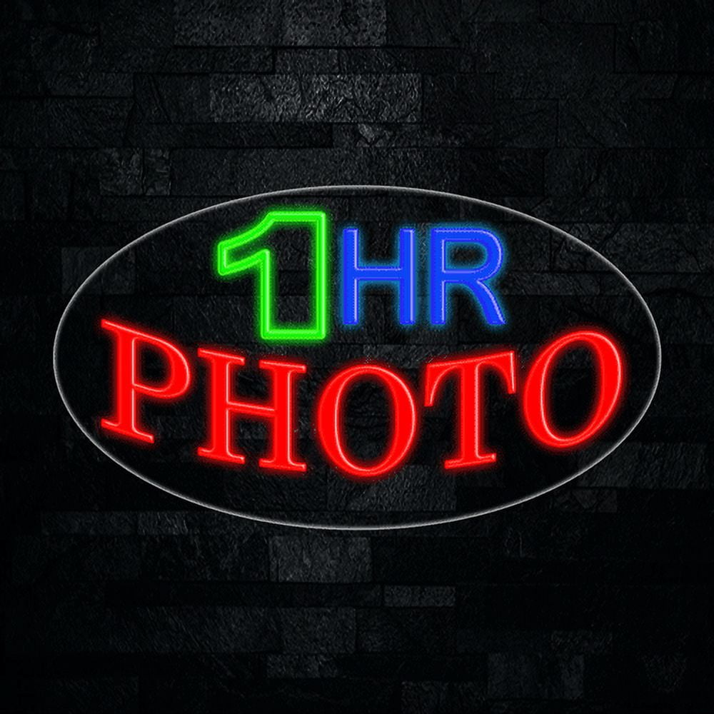 1 Hour Photo LED Neon Sign 28"L x 16"H #34292 - Walmart.com