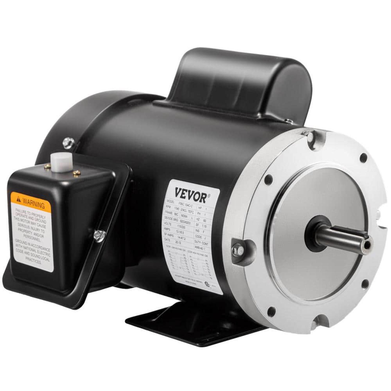 1 Hp Air Compressor Motor 5/8 in. Shaft TEFC Electric Motor 1725 RPM ...