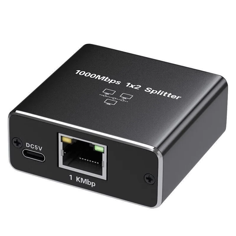 1 IN 2 Network Splitter 1000Mbps RJ45 Adapter Gigabit Converter ...