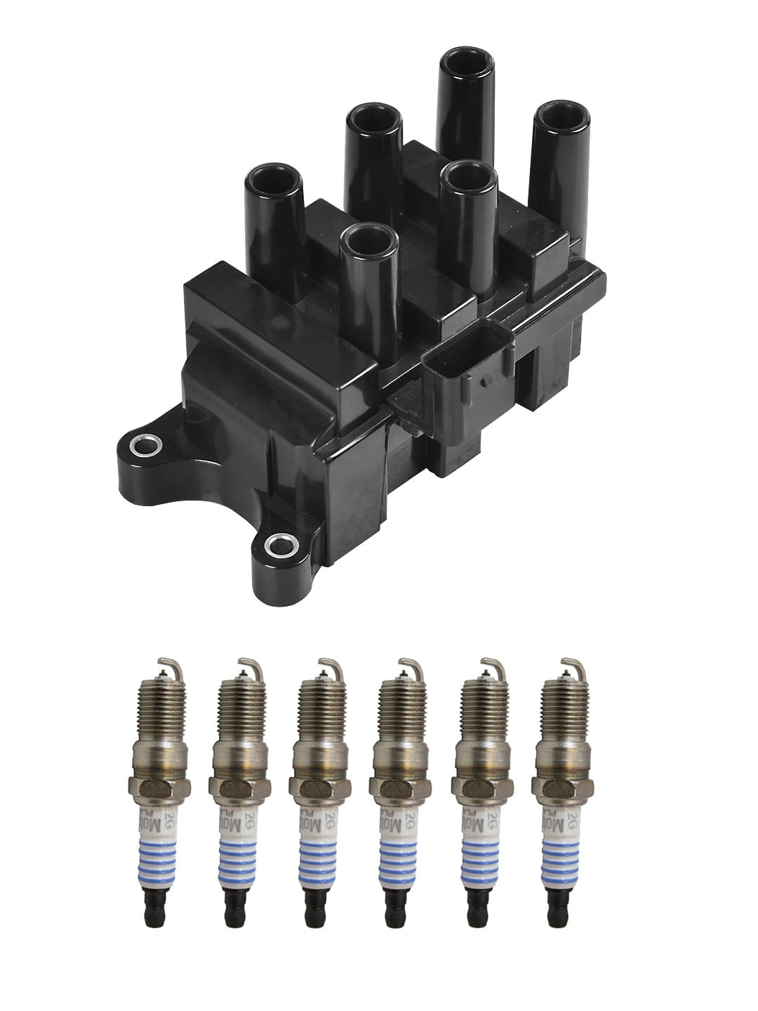 1 ISA Ignition Coil & 6 Motorcraft Spark Plugs Compatible with 2001 ...