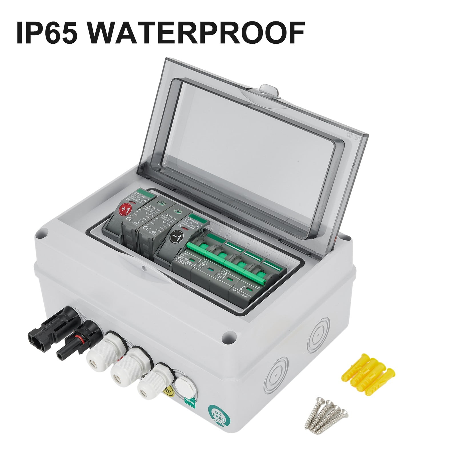 1 In 1 Out 1000V PV Combiner Box Solar Surge Protection DC Distribution ...