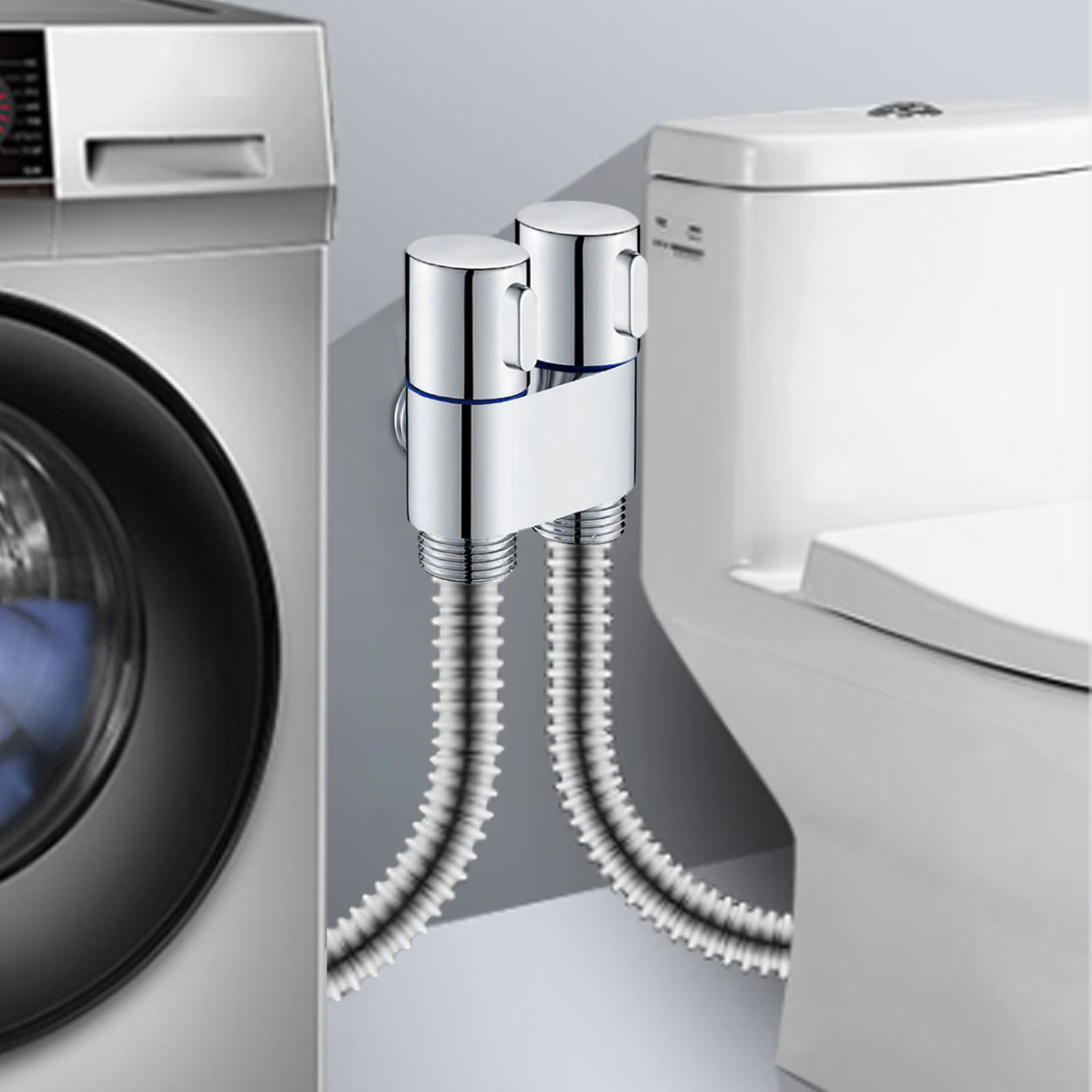 1 In 2 Out Dual Control Valve, Bathroom Faucet Double Handle Dual ...