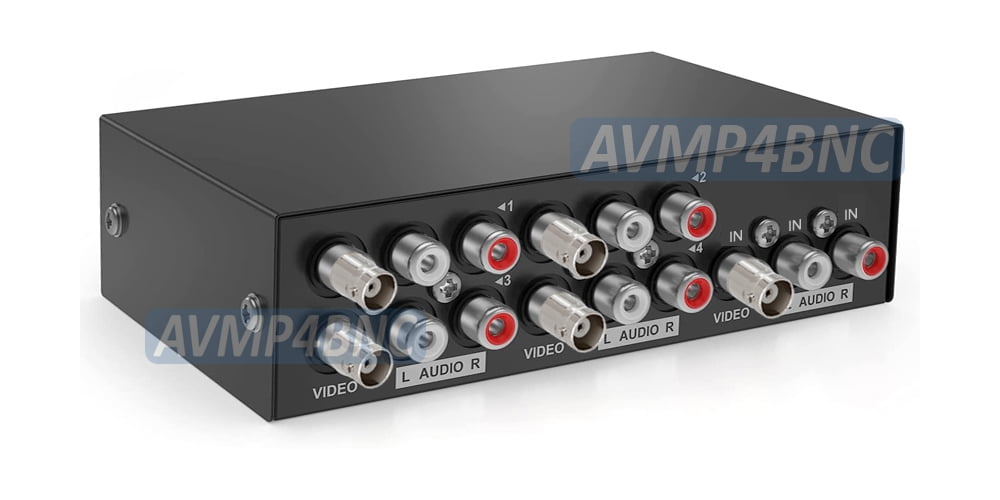 1 In 4 Out Composite BNC RCA Video Audio Splitter - Walmart.com