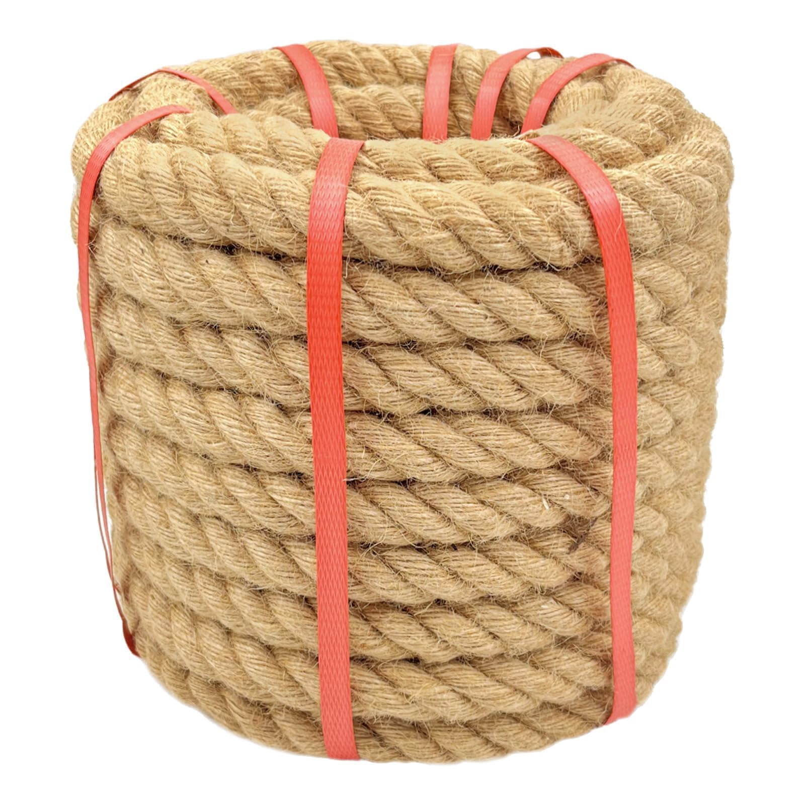 1 In 50 Ft 4 Strand Twisted Natural Fiber Rope - Walmart.com