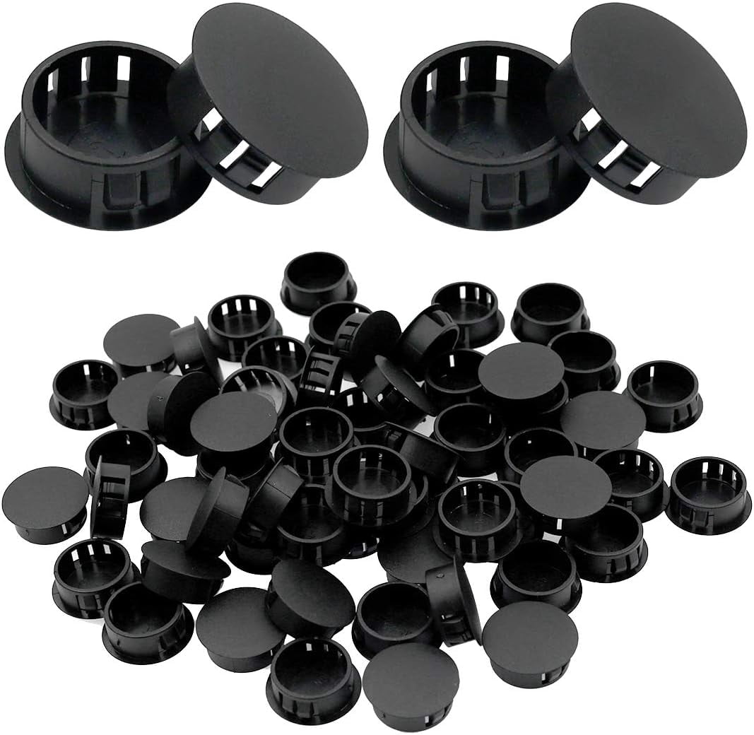 1 Inch / 25mm Black Plastic Hole Plugs, Flush Mount Hole Cover, Tubing ...