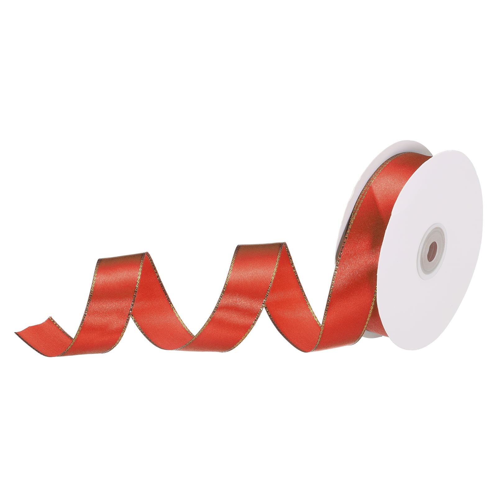 1 Inch 50 Yard Wide Satin Ribbon with Gold Edges Grosgrain Fabric ...