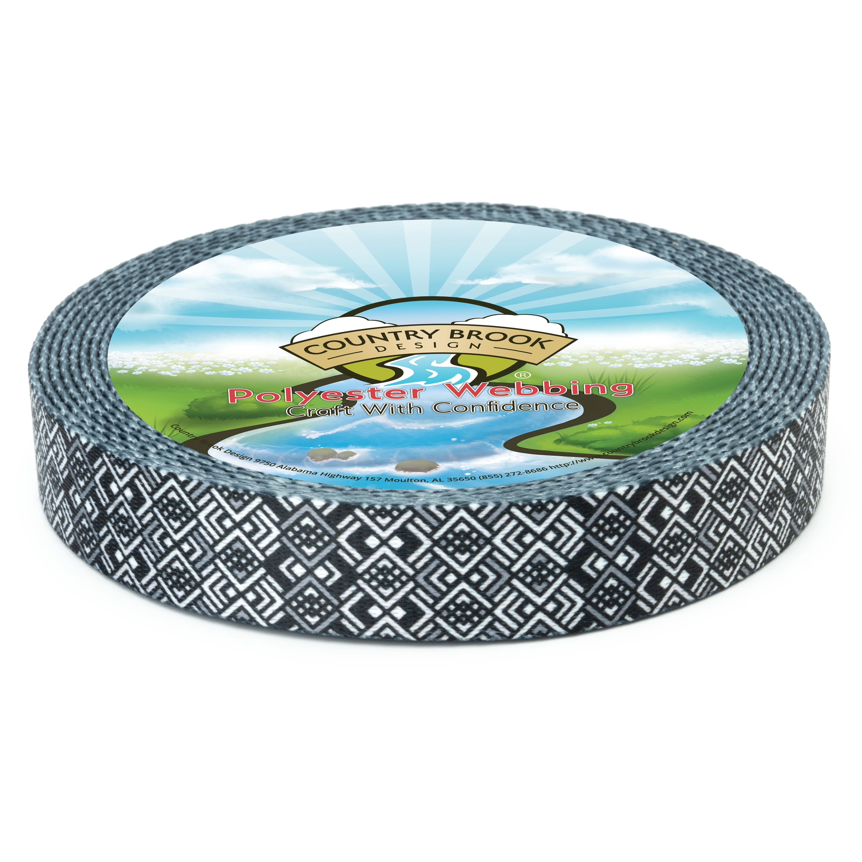 Country Brook Design® 1 Inch Art Deco Chevrons Polyester Webbing, 50 ...