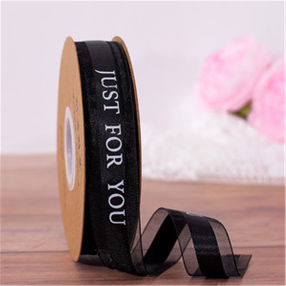 1 Inch Black Chiffon Ribbon, Just for You Ribbon for Holiday Party ...
