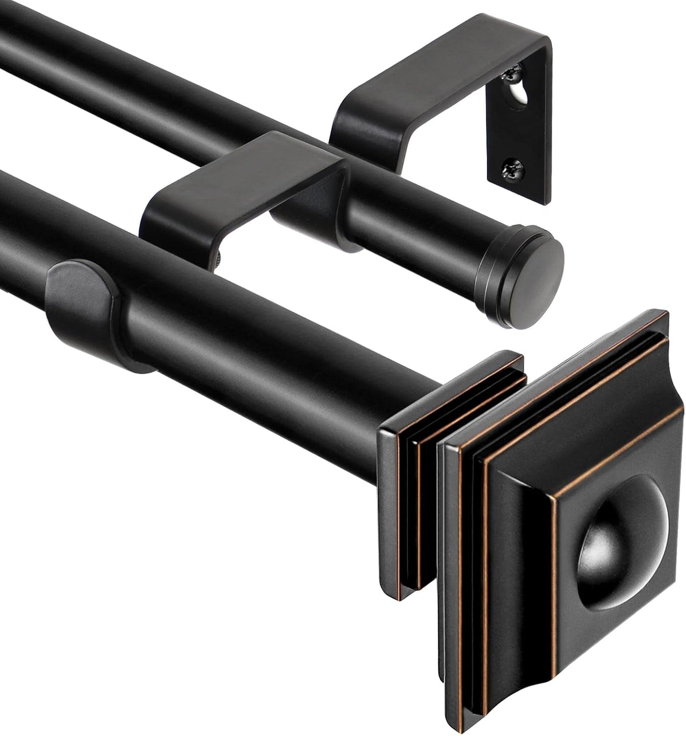 1 Inch Black Curtain Rod for Windows 120 to 170 Inches, Extra Long ...