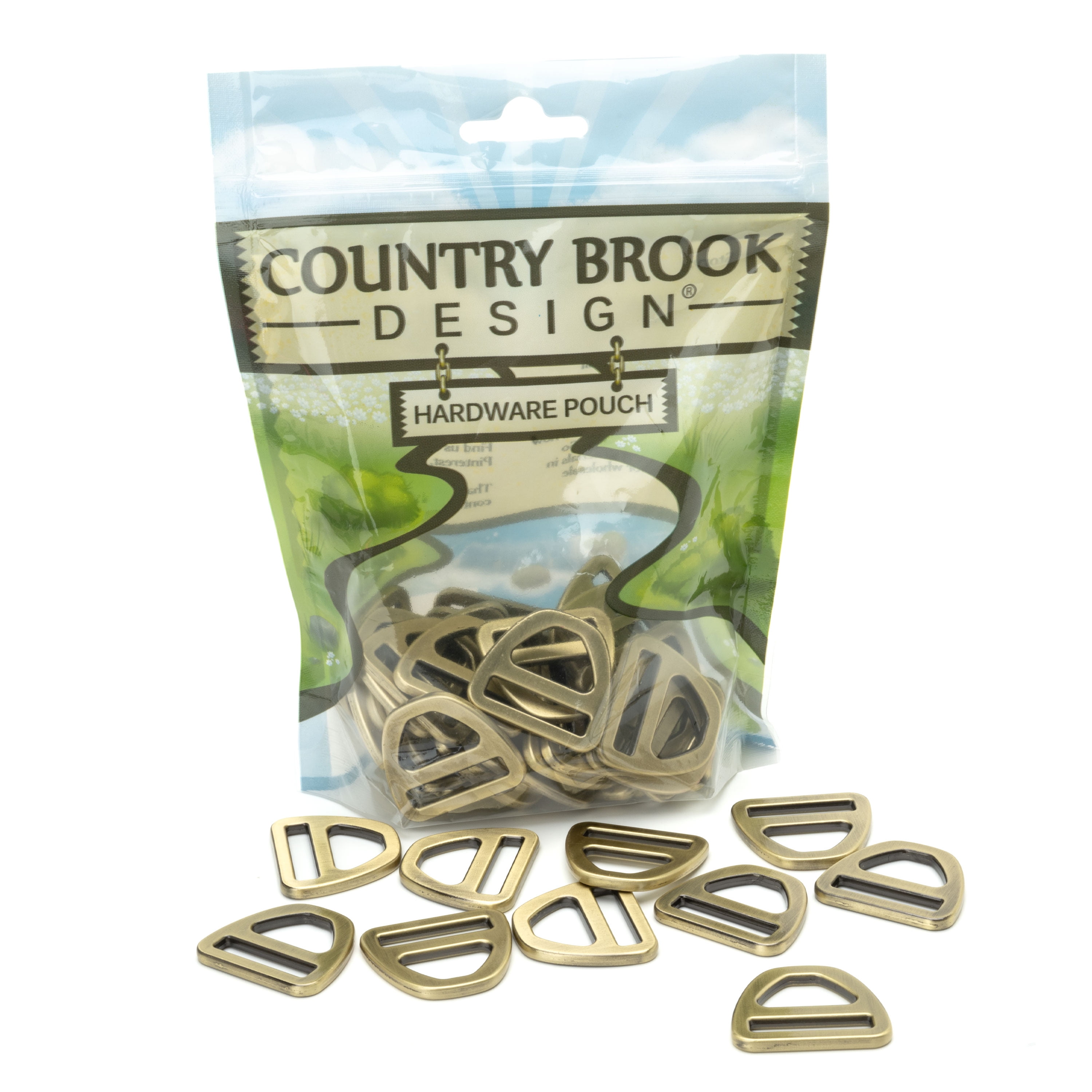 Country Brook Design® 1 Inch Brushed Brass Double Bar D-Rings, 25 Pack ...