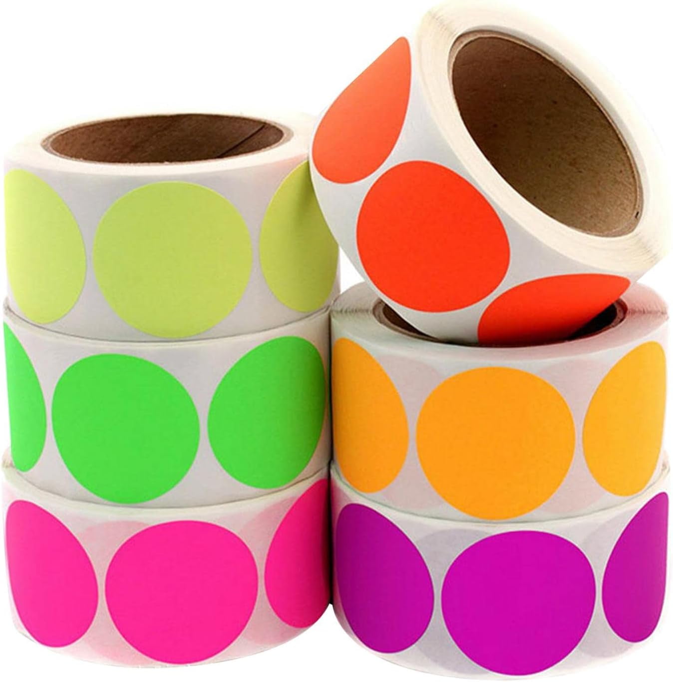 1 Inch Color Label Removable Dots Stickers 500 Pieces/Roll - Walmart.com