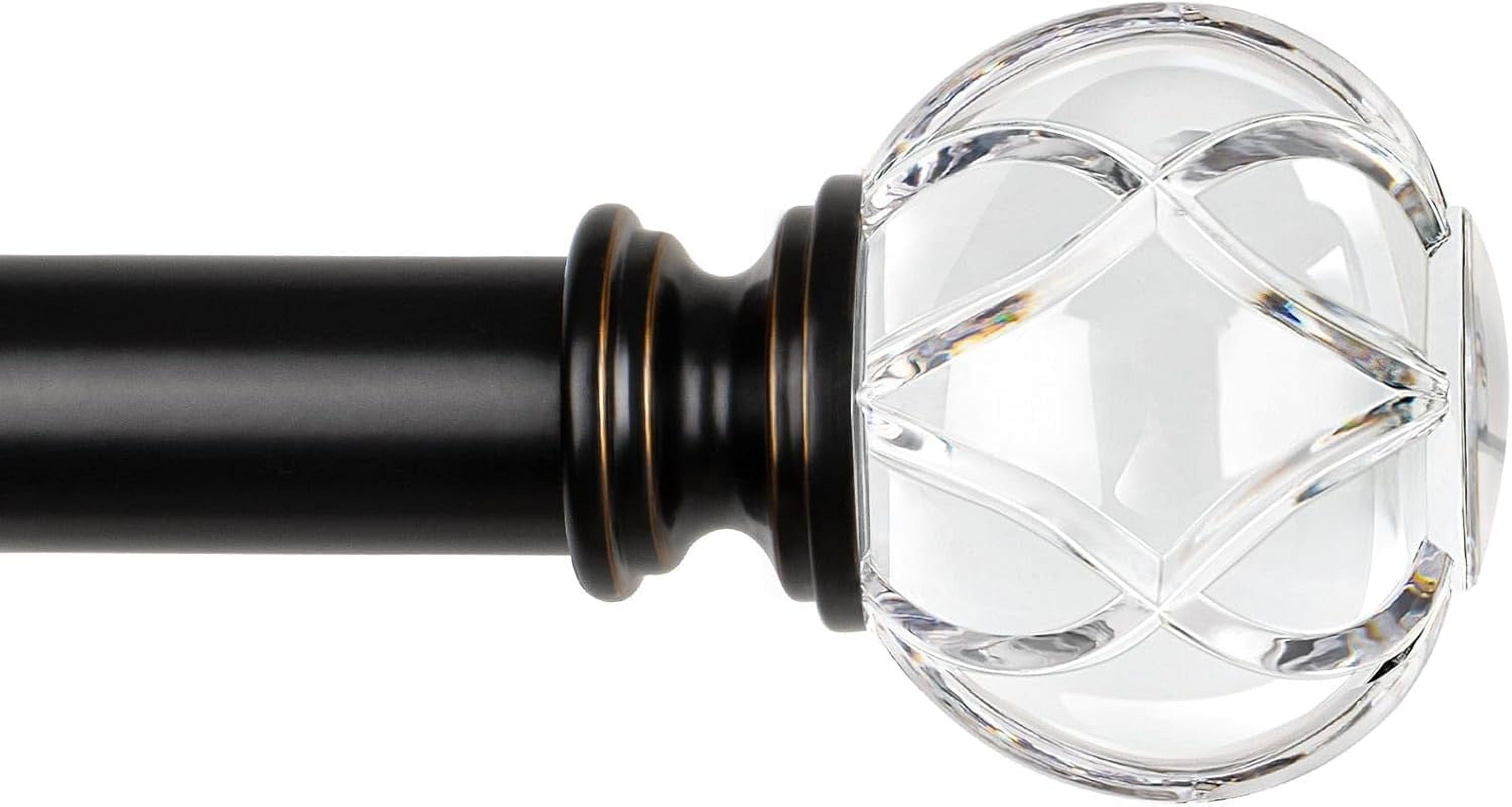 1 Inch Curtain Rod 72 to 144 Inches (6-12 Feet) Telescoping Black ...