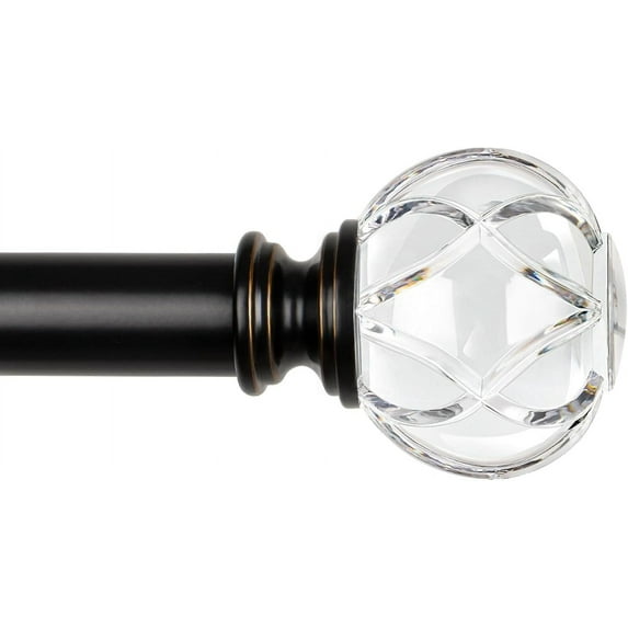 1 Inch Curtain Rod 72 to 144 Inches (6-12 Feet) Telescoping Black ...