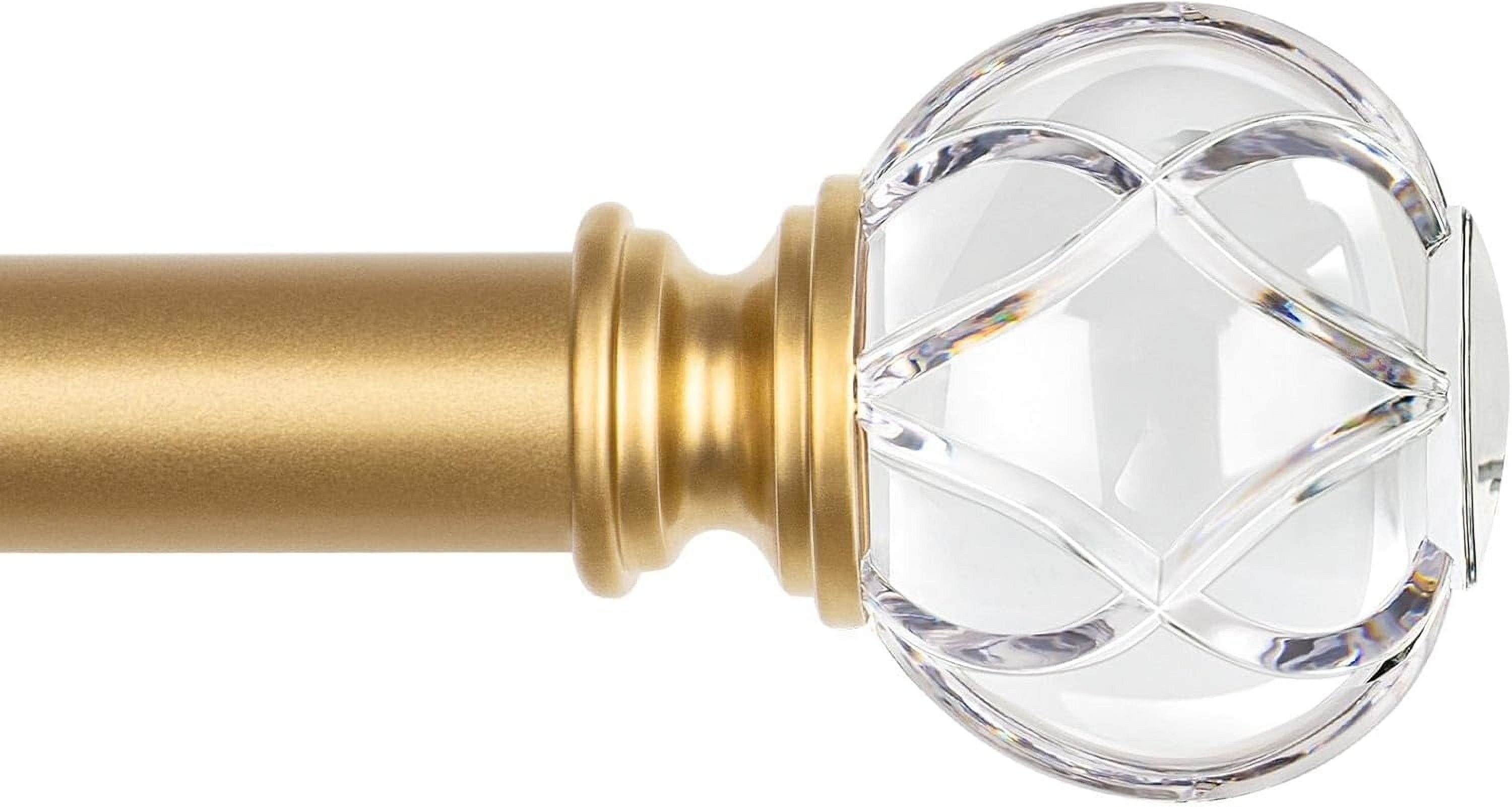 1 Inch Curtain Rod 72 to 144 Inches (6-12 Feet) Telescoping Luxury Gold ...