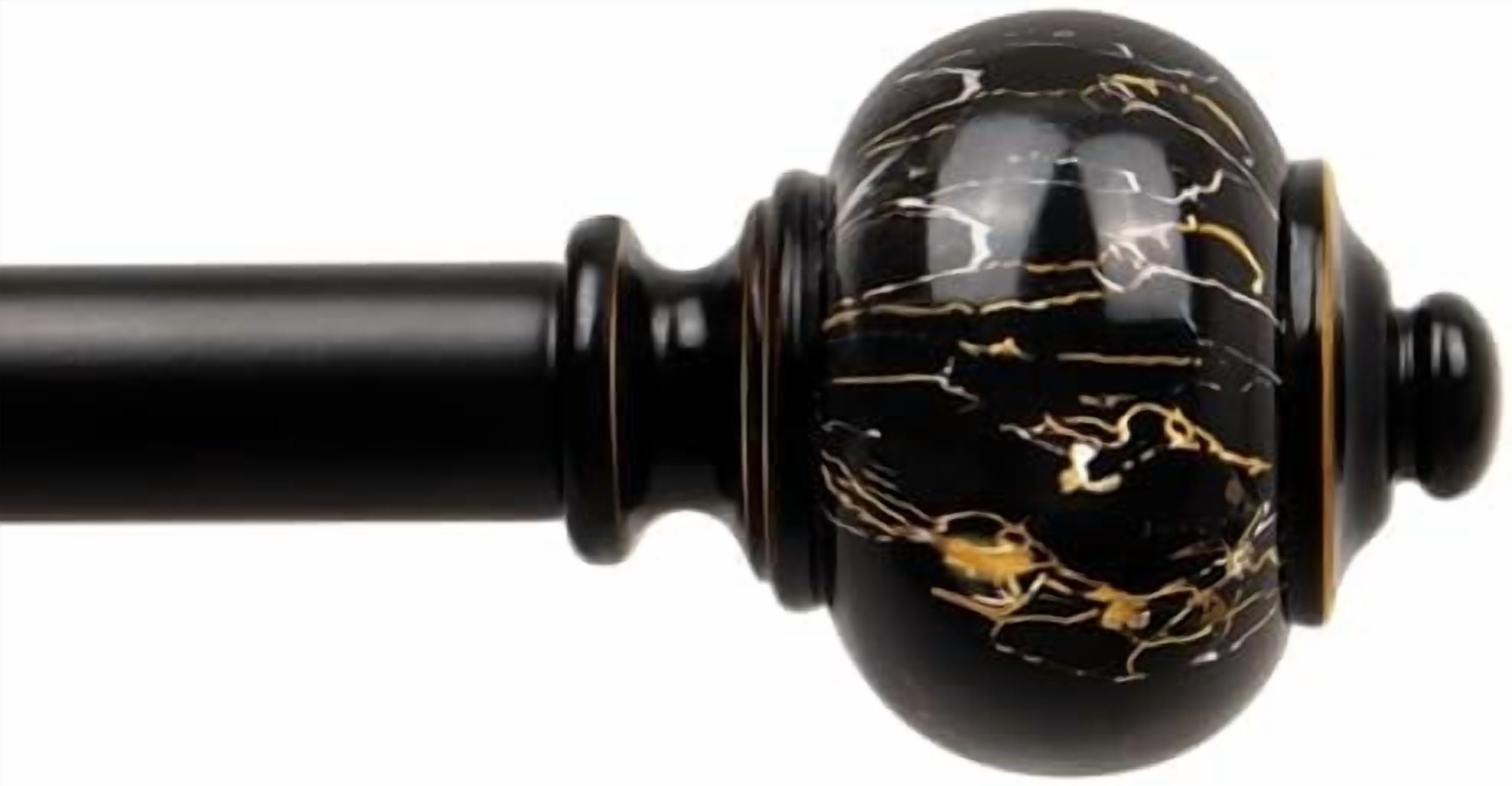 1 Inch Curtain Rods for Windows 66 to 120 Inches Black Heavy Duty ...