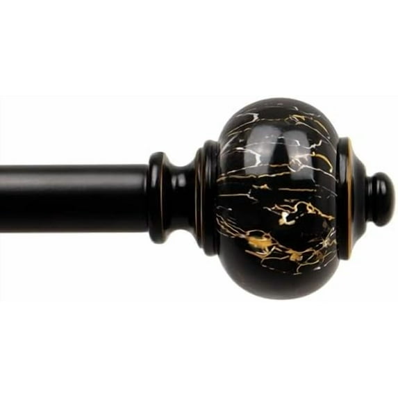 1 Inch Curtain Rods for Windows 66 to 120 Inches Black Heavy Duty ...