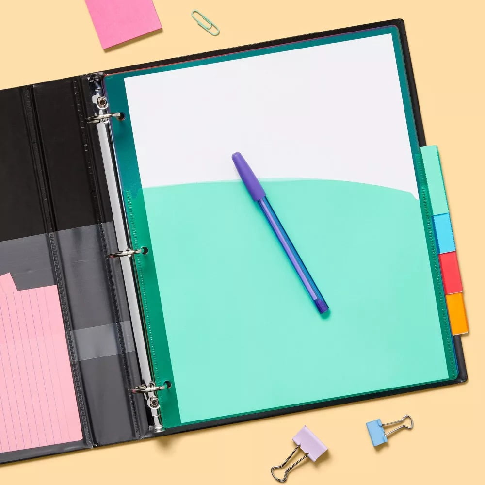 1 Inch D-Ring 3-Ring Binder, Transparent Yellow, Holds Up to 220 Sheets ...