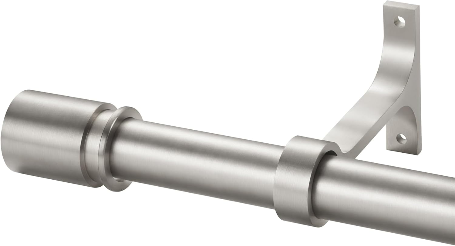 1 Inch Decorative Curtain Rod - Adjustable Heavy Duty Rod with ...