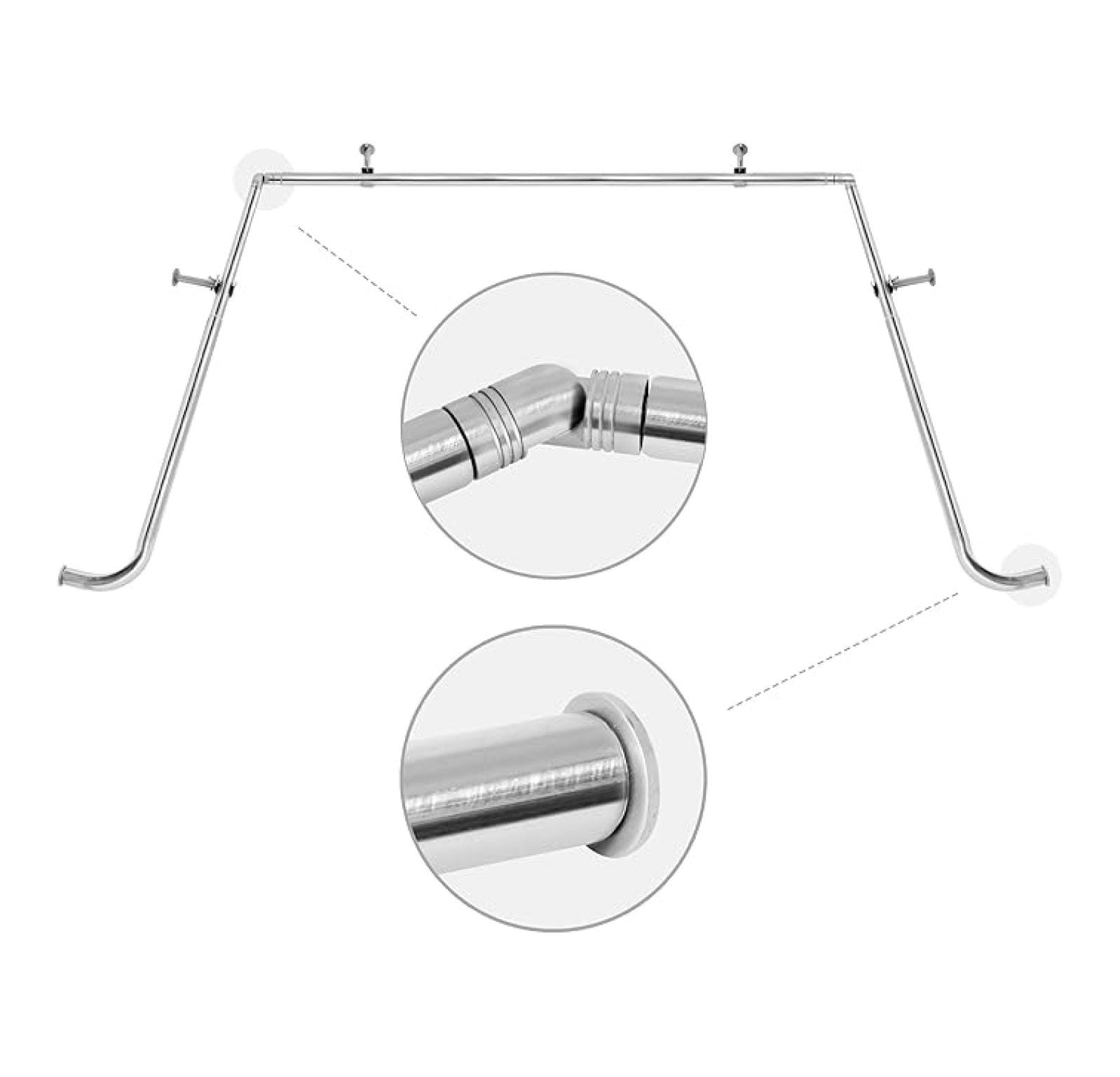 1-Inch Diameter Bay Window Curtain Rod Set for Bayview Windows, Finish ...