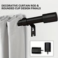 1 Inch Diameter Black Adjustable Decorative Curtain Rod, Modern Drapery ...