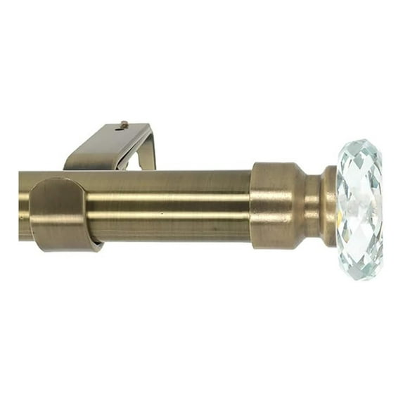 1-Inch Diameter Window Treatment Curtain Rod, Cut Crystal Finial, -inch ...
