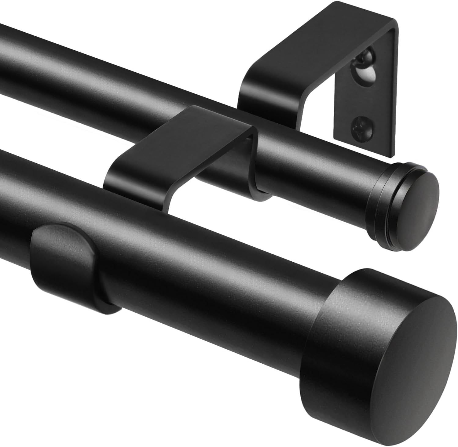 1 Inch Double Curtain Rods 66 to 120 Inches (5.5-10 Feet), Heavy Duty ...