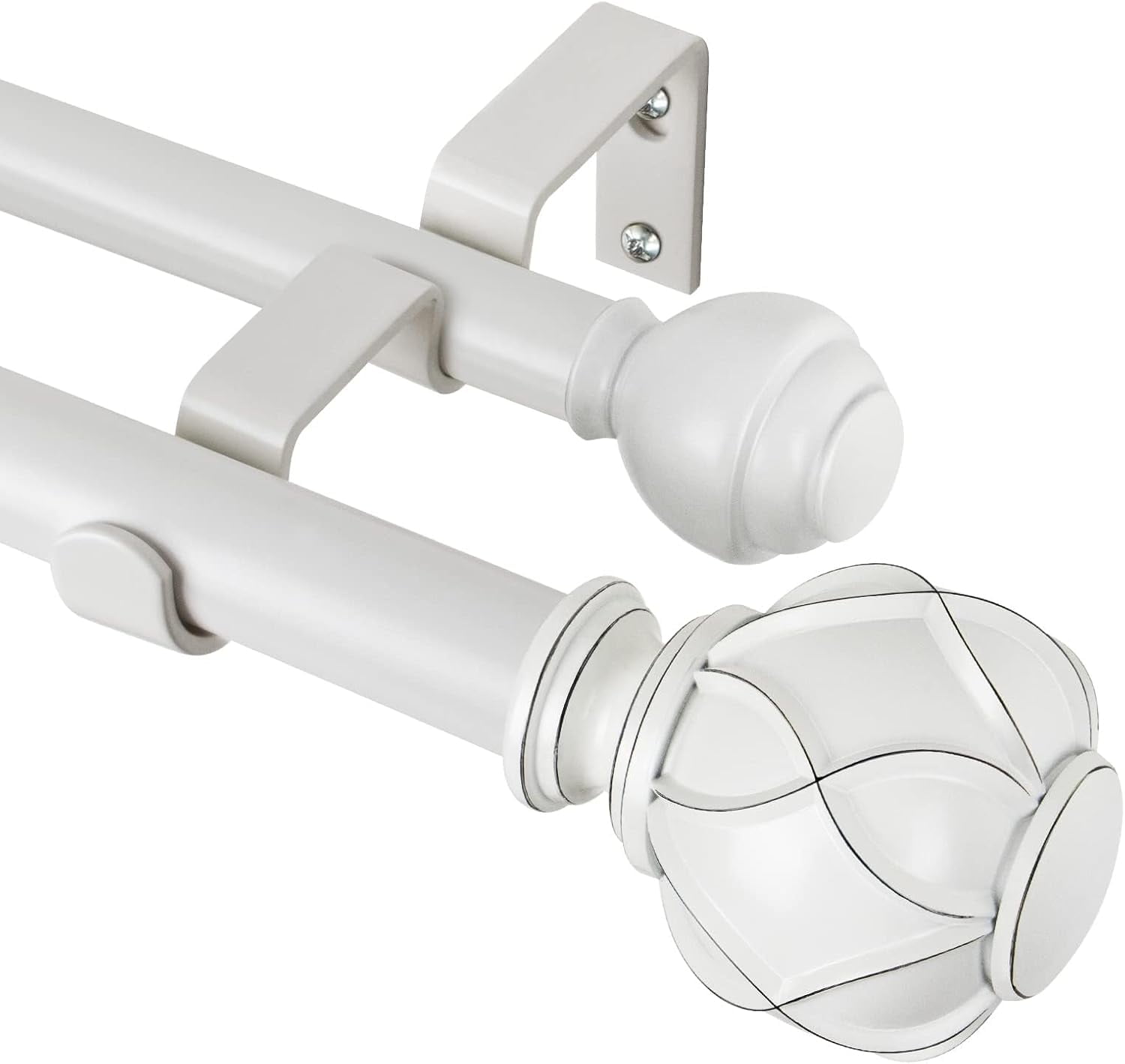 1 Inch Double Curtain Rods 72 to 144 Inches (6-12 Feet) Telescoping ...