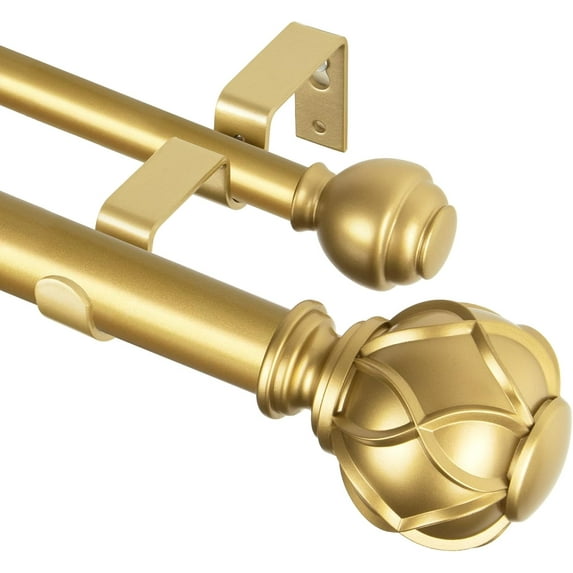1 Inch Double Curtain Rods 72 to 144 Inches (6-12 Feet) Telescoping ...