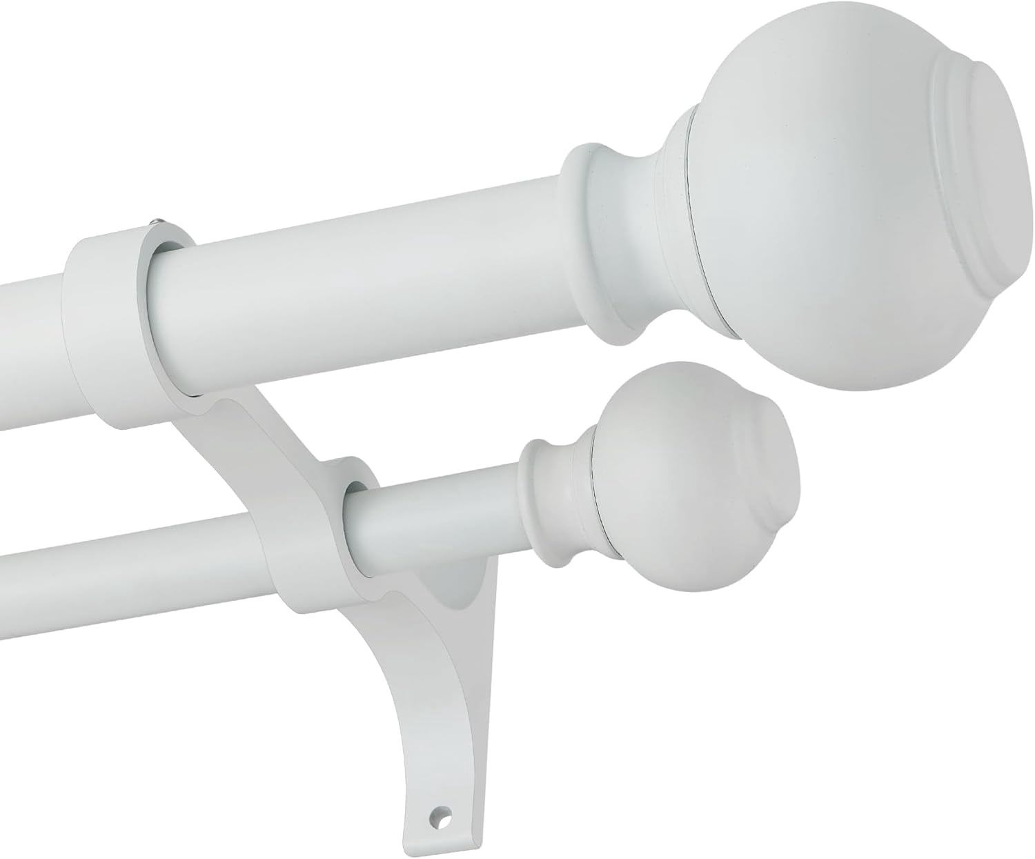 1 Inch Double Curtain Rods 72 To 144 Inches Adjustable Telescoping ...