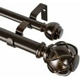 1 Inch Double Curtain Rods for Windows 36 to 72 Inches (3-6 Feet ...