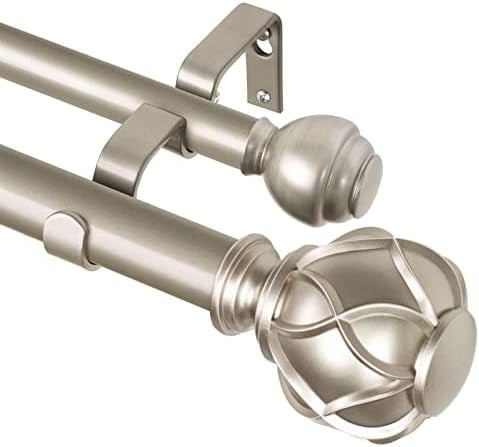 1 Inch Double Curtain Rods for Windows 72 to 144 Inches (6-12 Feet ...