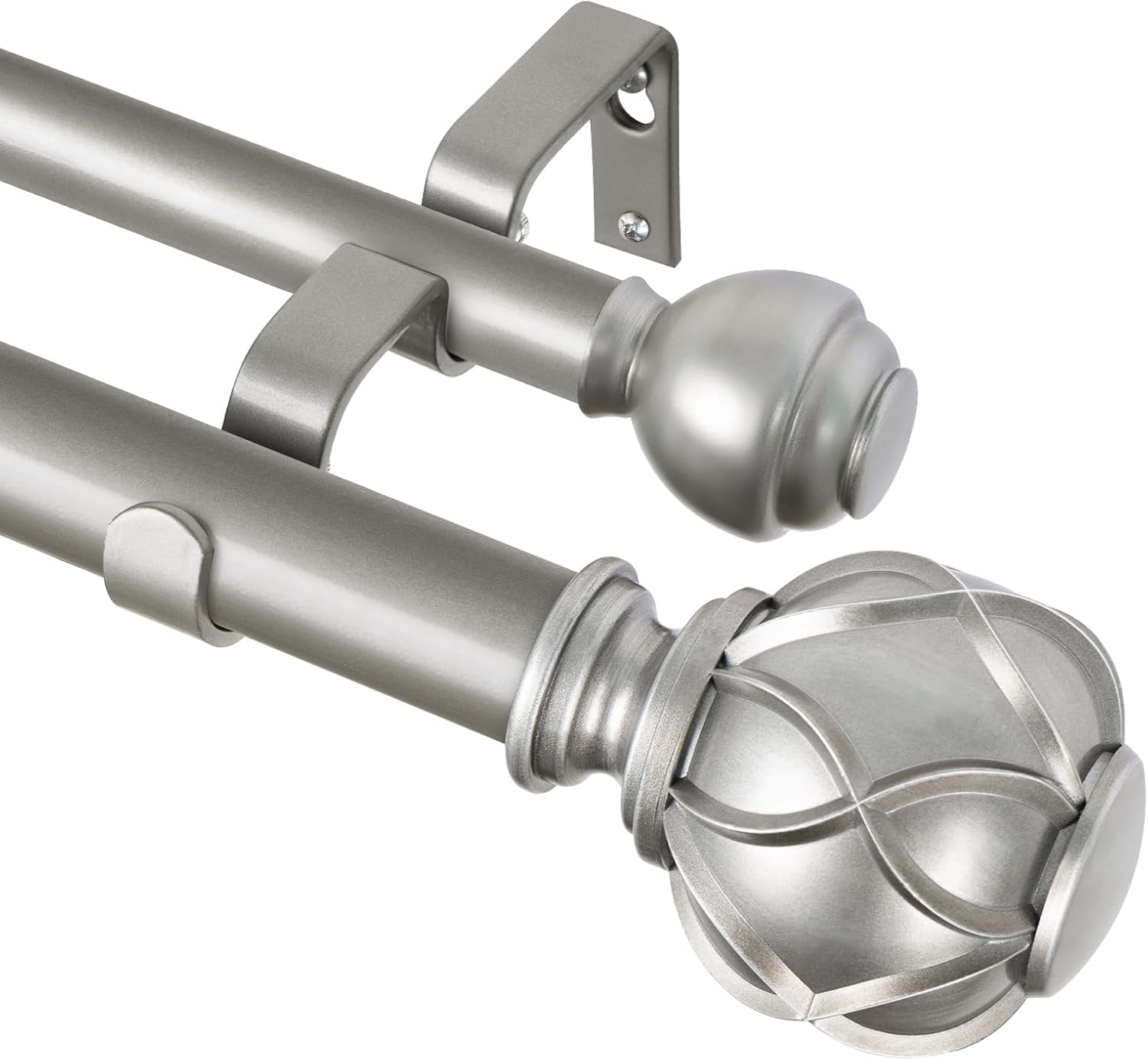 1 Inch Double Curtain Rods for Windows 72 to 144 Inches (6-12 Feet ...