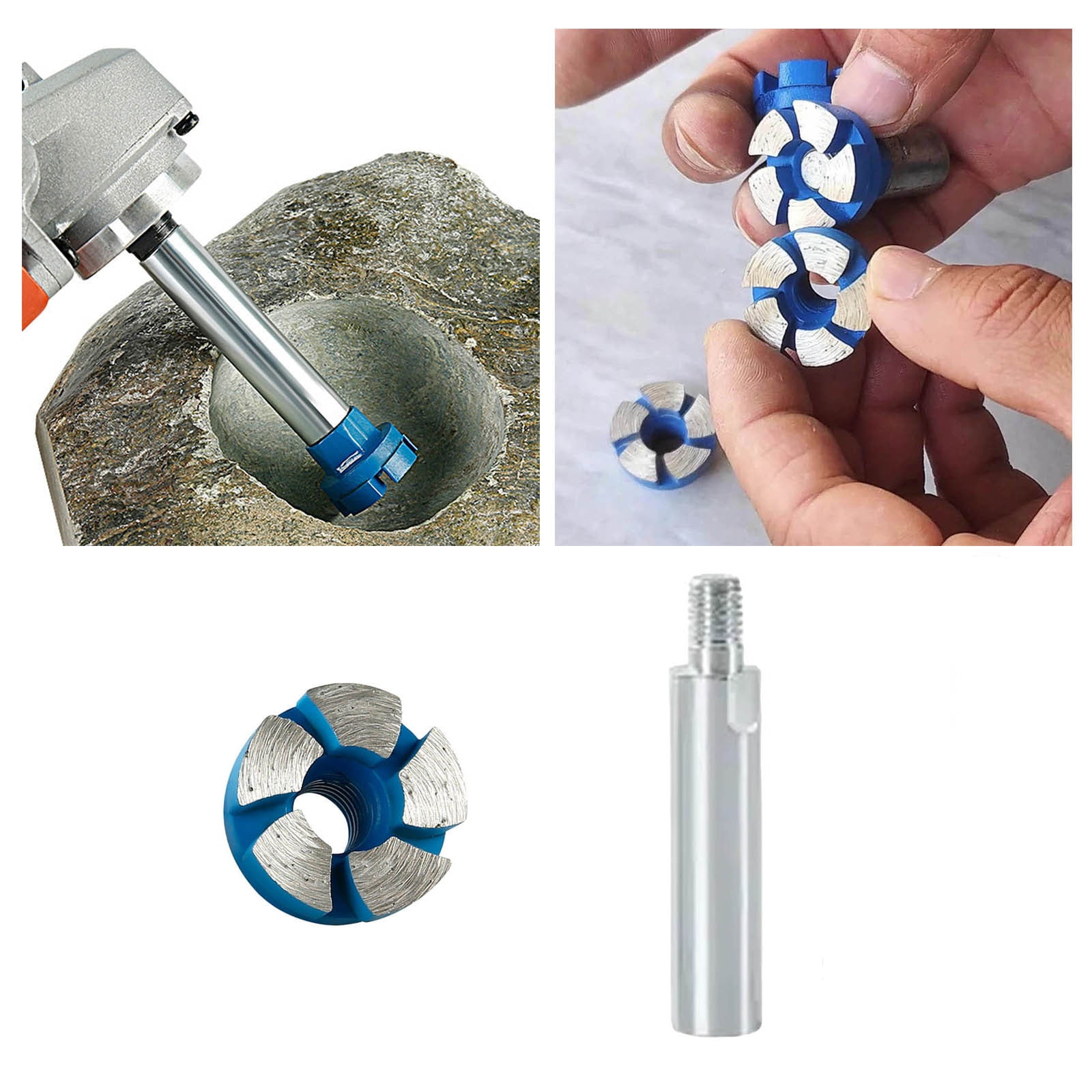 1 Inch Durable Mini Flat Grinding Head + 3.15" Extension Rod for Angle ...