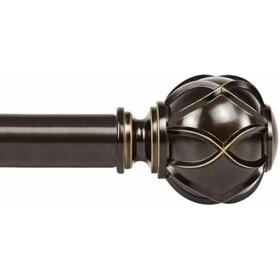 1 Inch Extra Long Curtain Rod 140 to 195 Inches Bronze Heavy Duty ...