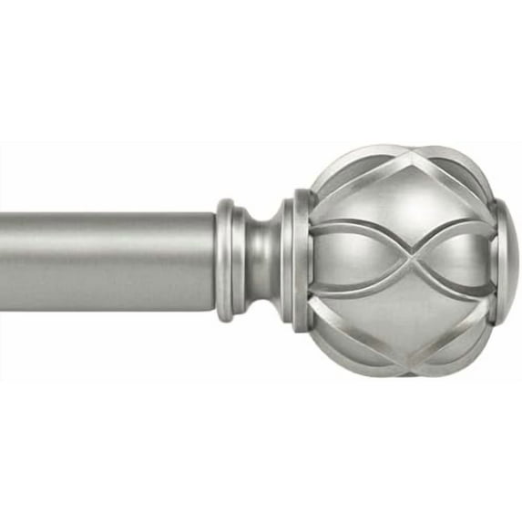 1 Inch Extra Long Curtain Rod 140 to 195 Inches Silver Heavy Duty ...