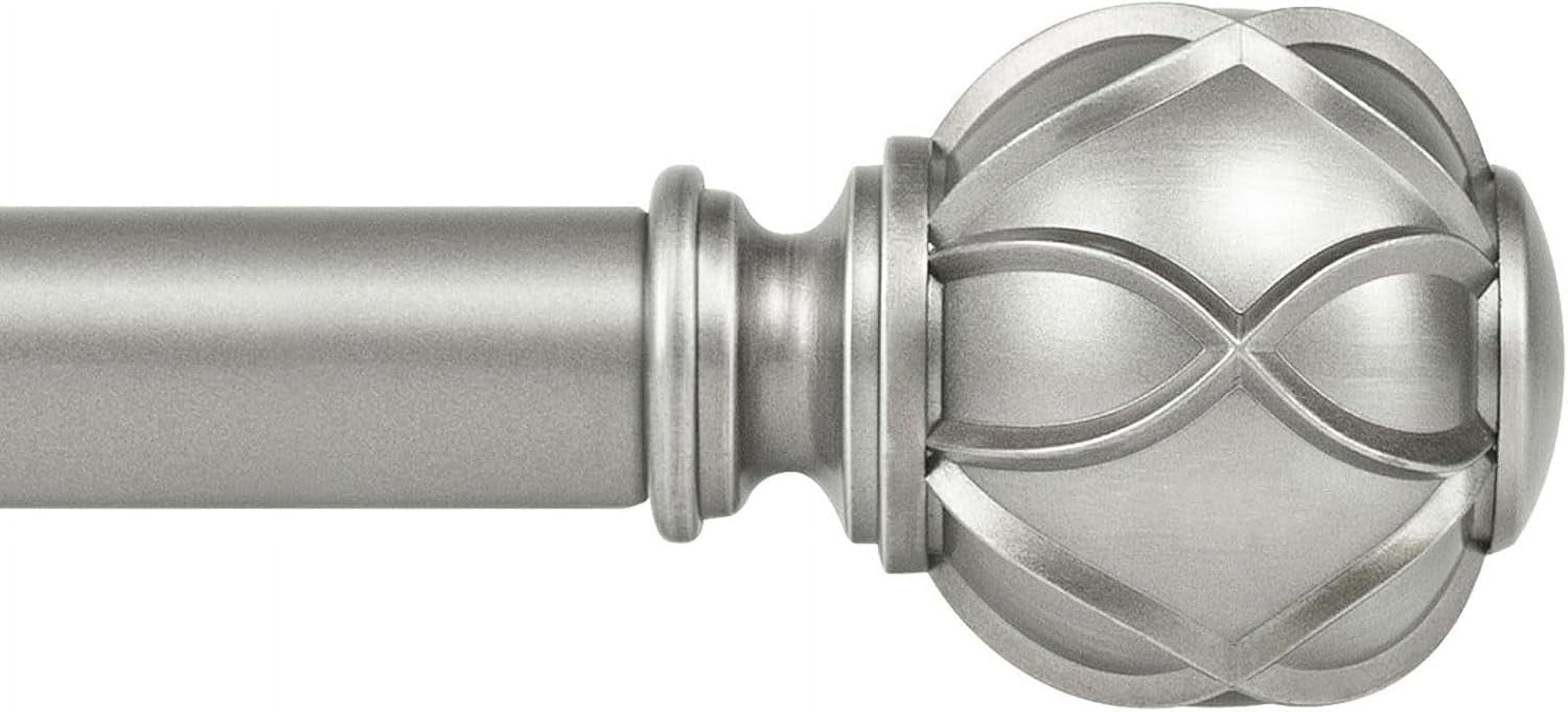 1 Inch Extra Long Curtain Rod 140 to 195 Inches Silver Heavy Duty ...