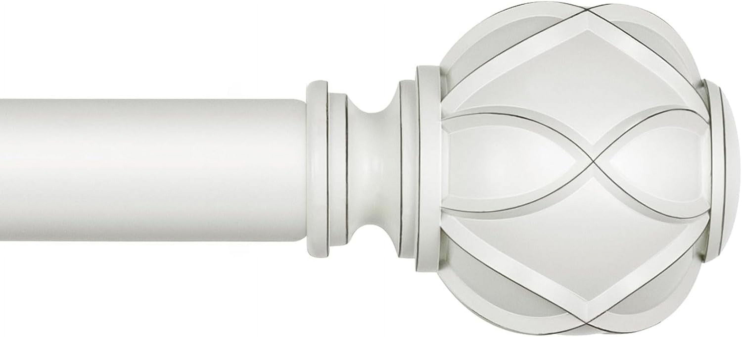 1 Inch Extra Long Curtain Rod 140 to 195 Inches White Heavy Duty ...