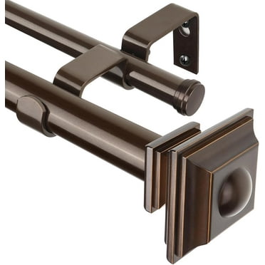 Extra Long Curtain Rods for Windows 120 to 170 Inch, 1 Inch Bronze ...