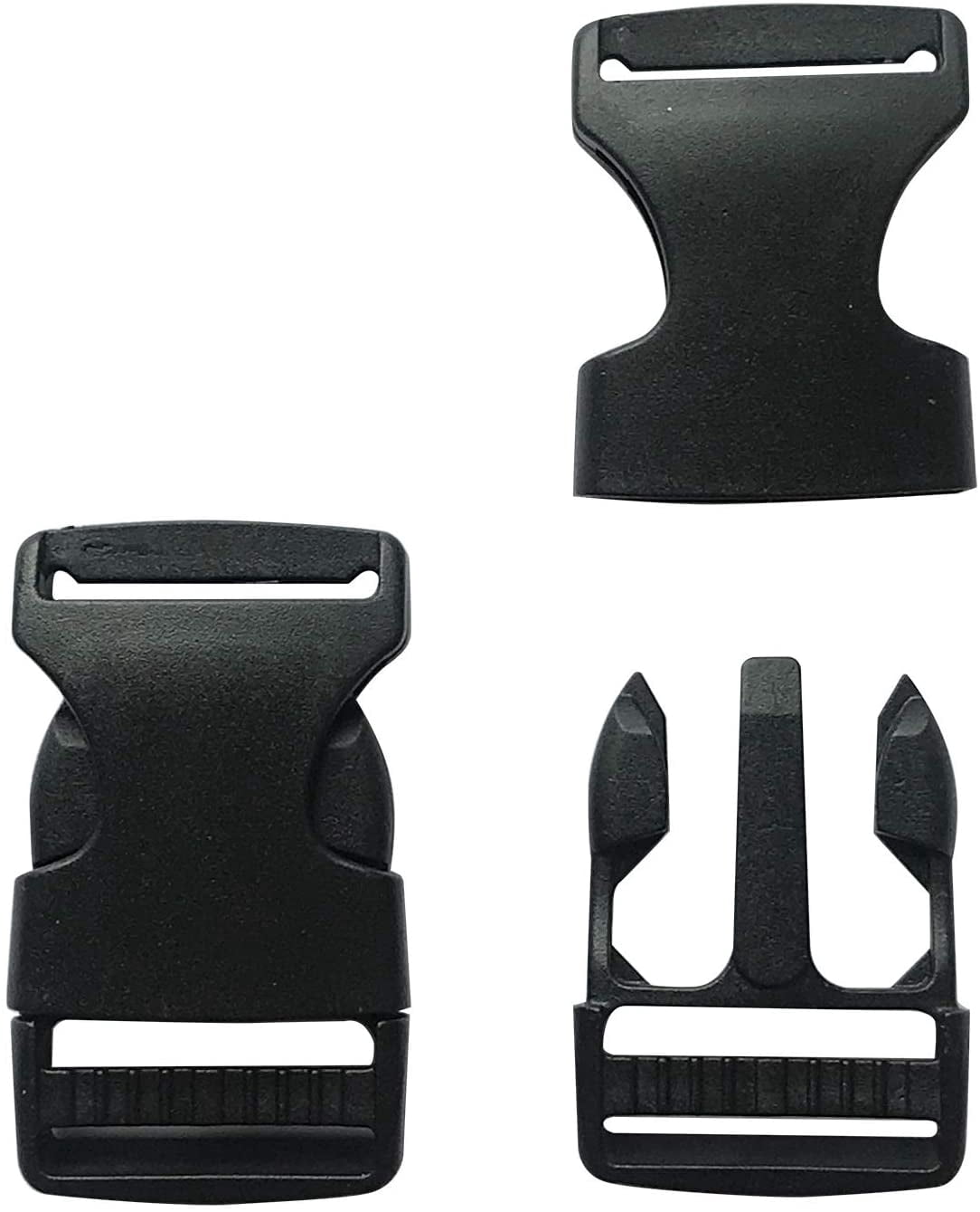 1 Inch Flat Heavy Duty Dual Adjustable Side Release Plastic Buckles,20 ...