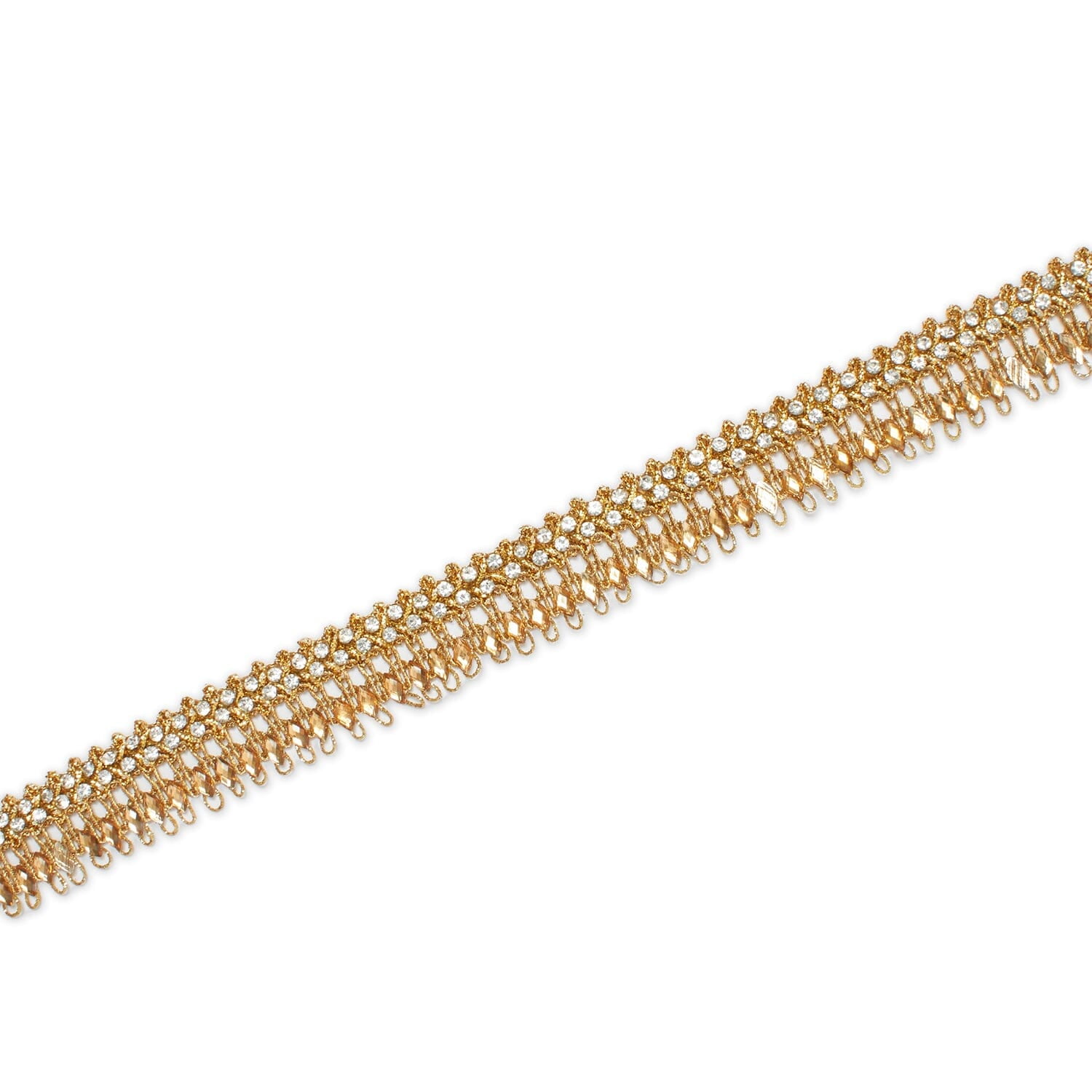1 Inch Glitter Gem Gut Rhinestone Corded Trim For Sewing, Crafts, Decor ...