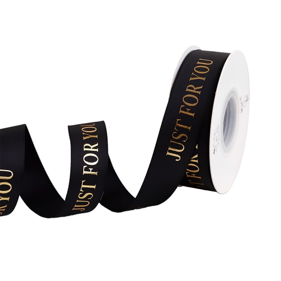 1 Inch Gold Foil Print Grosgrain Ribbon for Flower Bouquet Wrapping ...