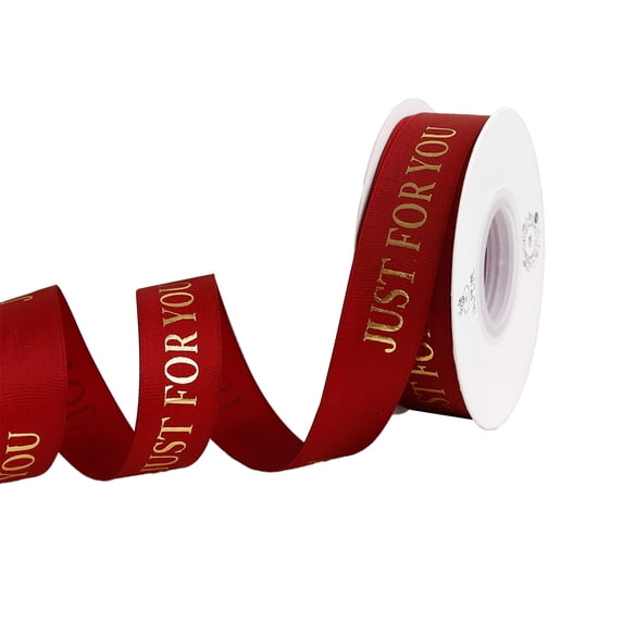 1 Inch Gold Foil Print Grosgrain Ribbon for Flower Bouquet Wrapping ...